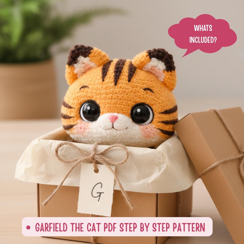 Amigurumi Orange Cat Crochet Pattern - Orange Stripes Kitten Plush Toy ...