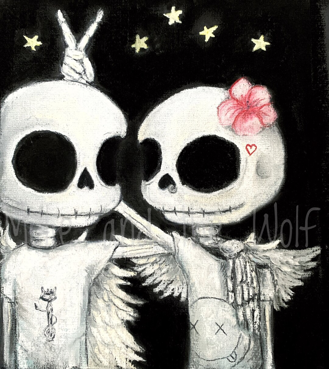 Roger & Ruby Limited Edition Giclee Print. Art Print, Cute Skeletons ...