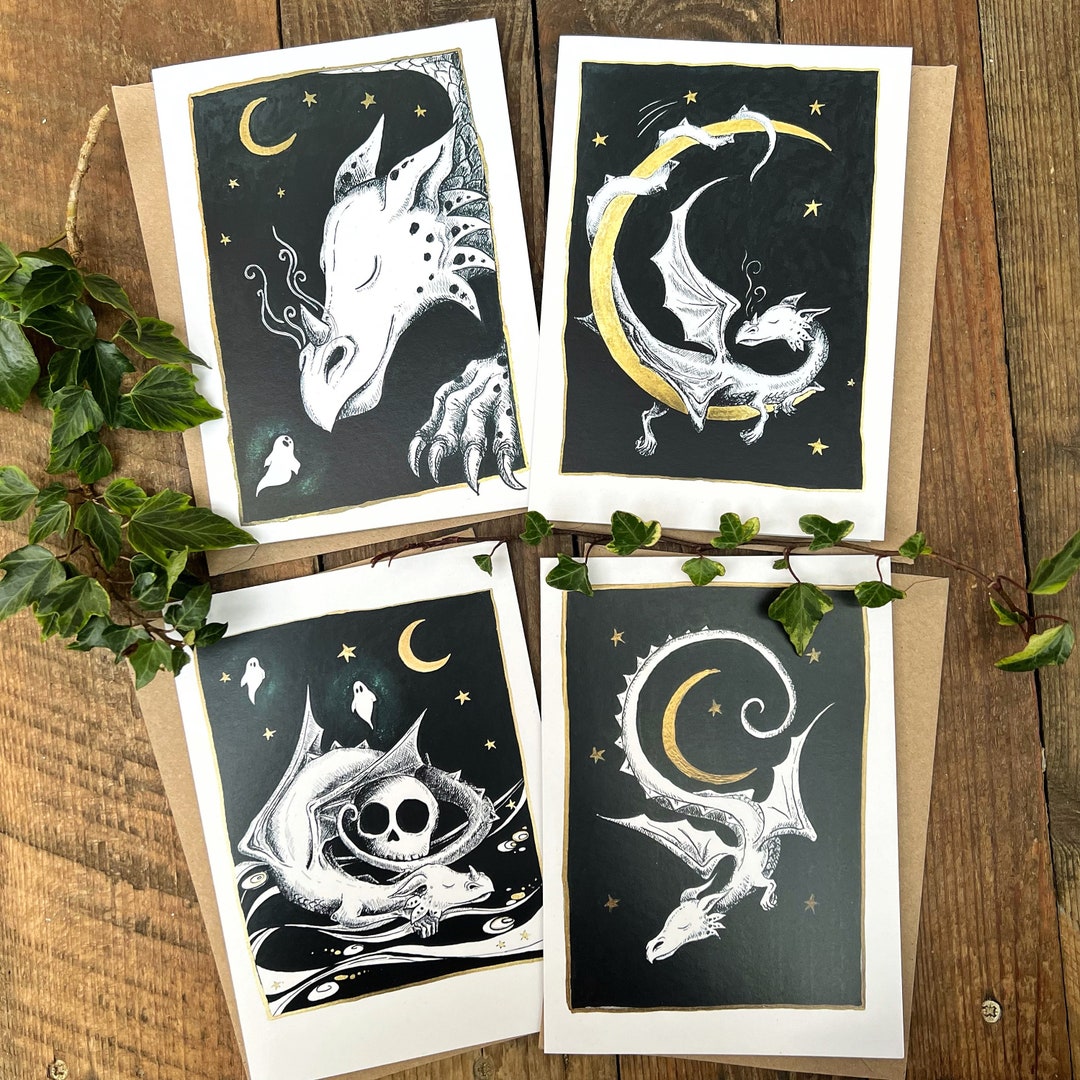 Oscar the Dragon Greetings Cards, Set of 4 Blank Cards, Dragons ...