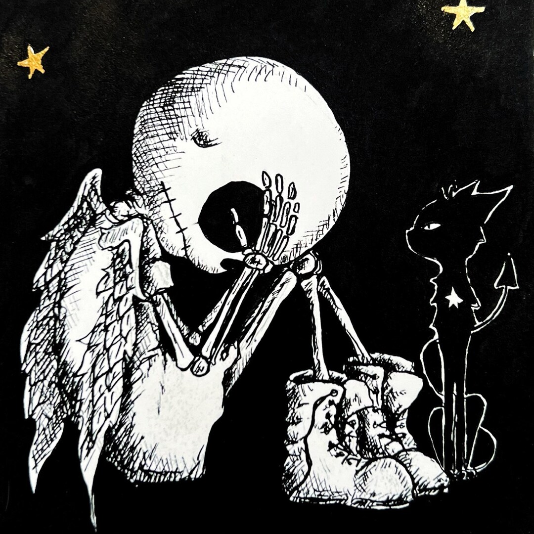Why so Sad? - A5 Giclee Print, Skeleton, Cute Skull, Goth Art, Emo ...