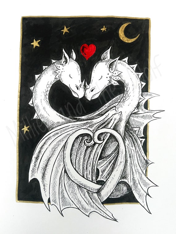 Drawings Of Dragons In Love
