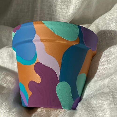 Zebra Print Hand Painted Terracotta Plant Pot - Etsy