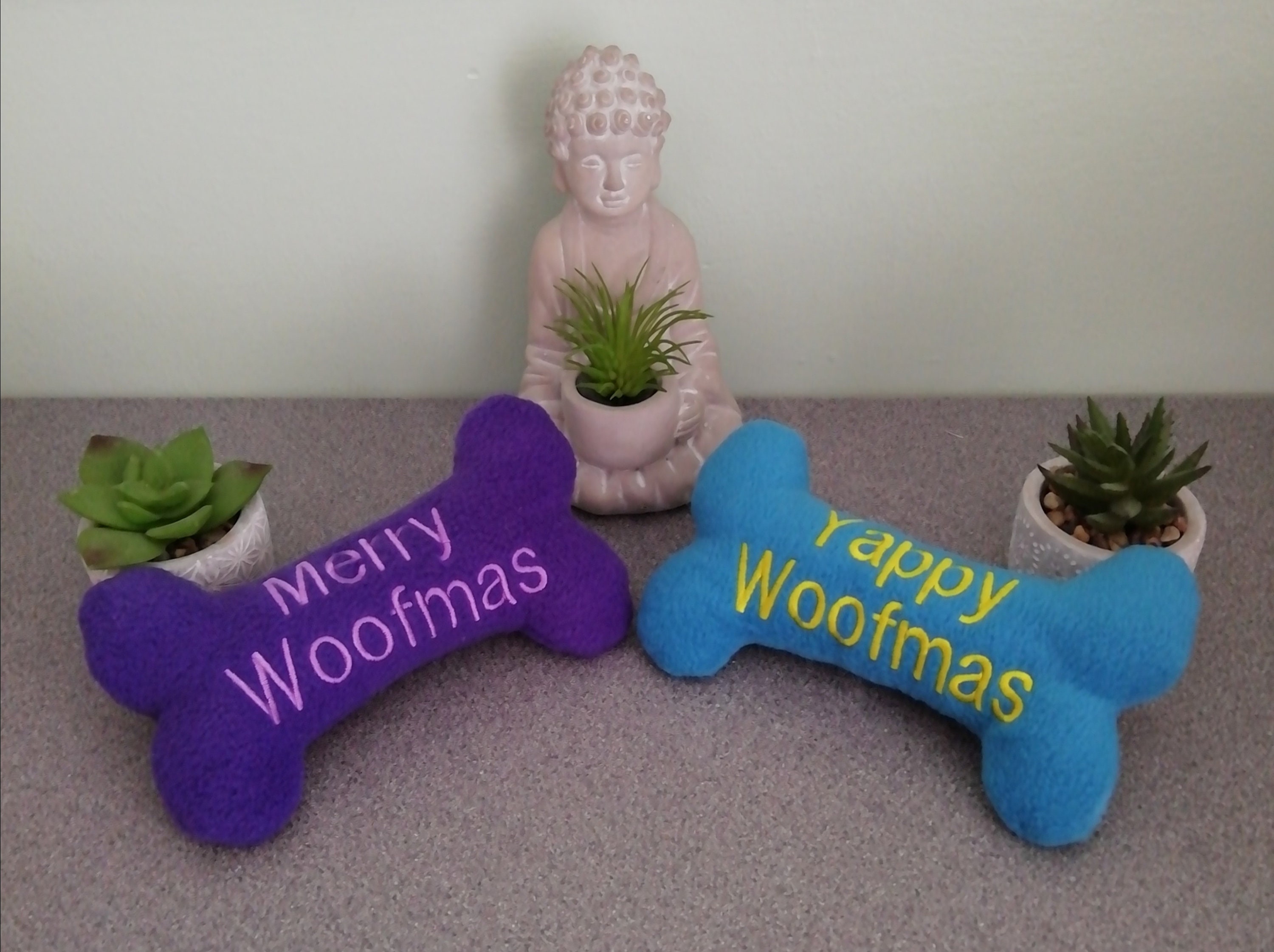 Embroidered Squeaky CHRITSMAS Dog Bone Toy. Ideal Christmas | Etsy