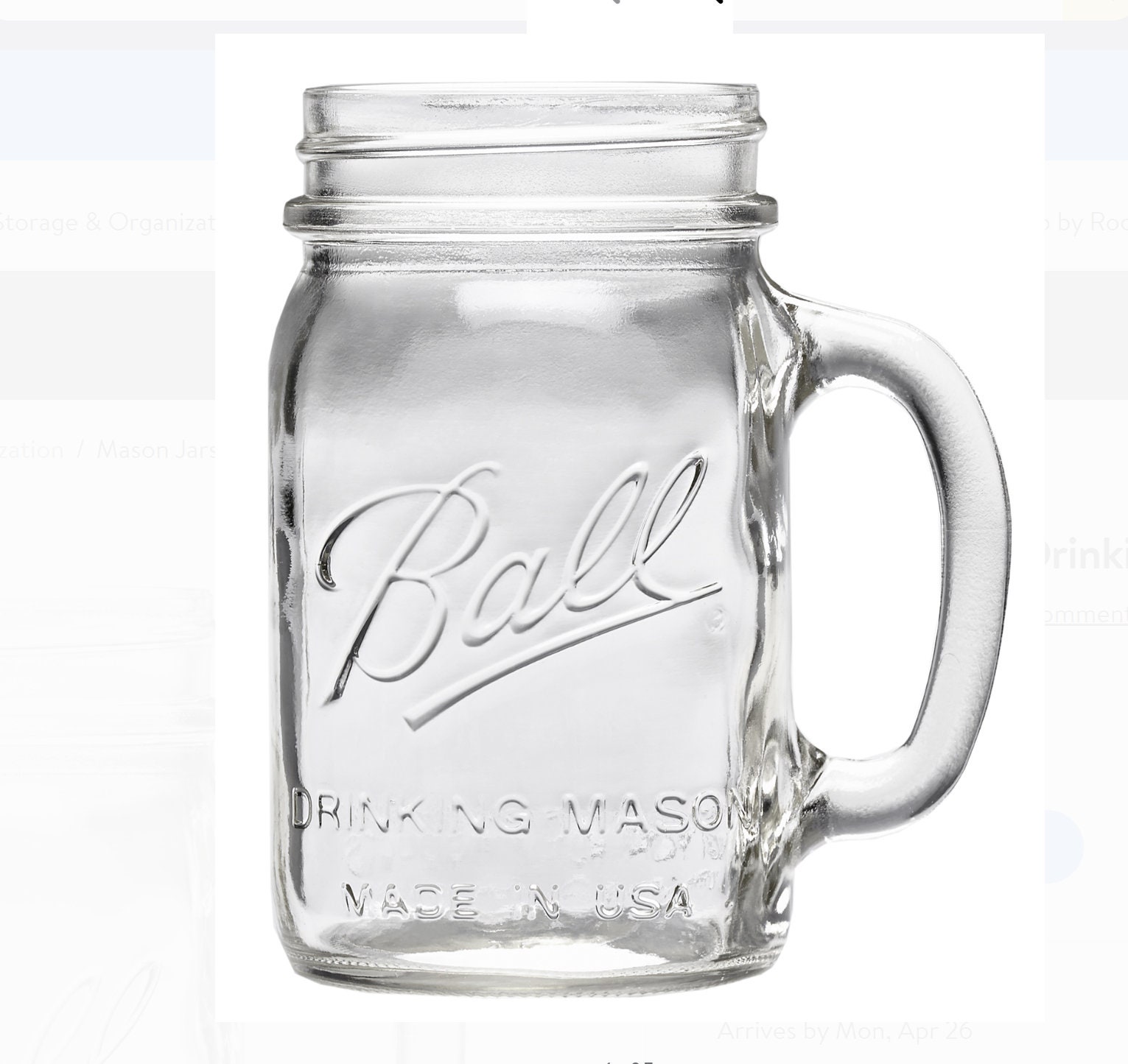Ball Glass Mason Jar Mug With Handle Regular And Wide Mouth Etsy