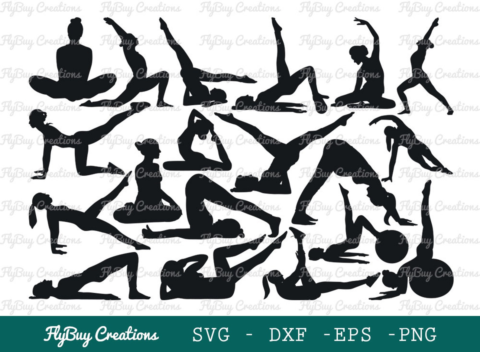 Yoga Pilates SVG Bundle Yoga Pose Svg Mediation Svg Fitness - Etsy