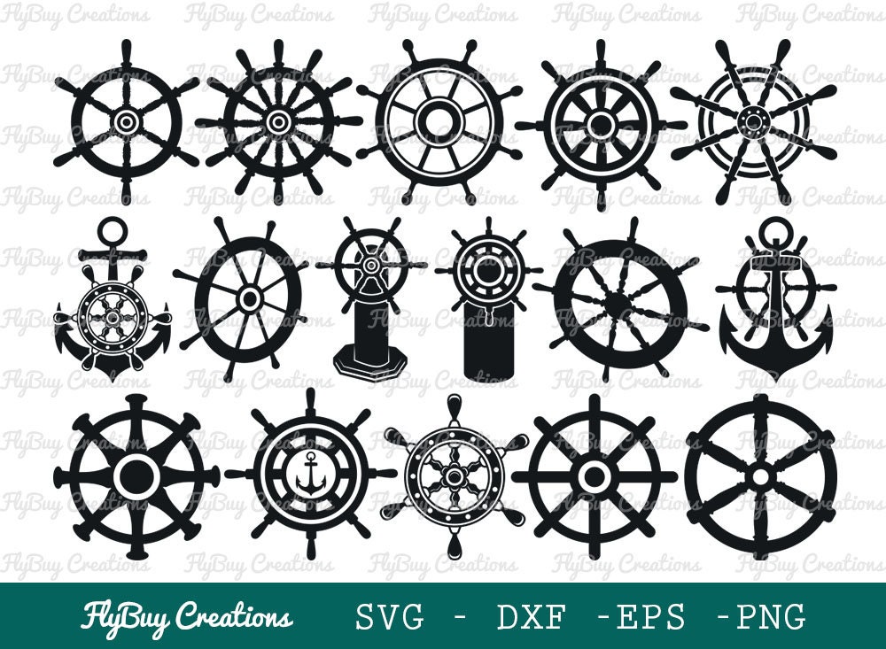 Ship Wheel Svg-anchor With Wheel Silhouette Cut File Bundle - Etsy