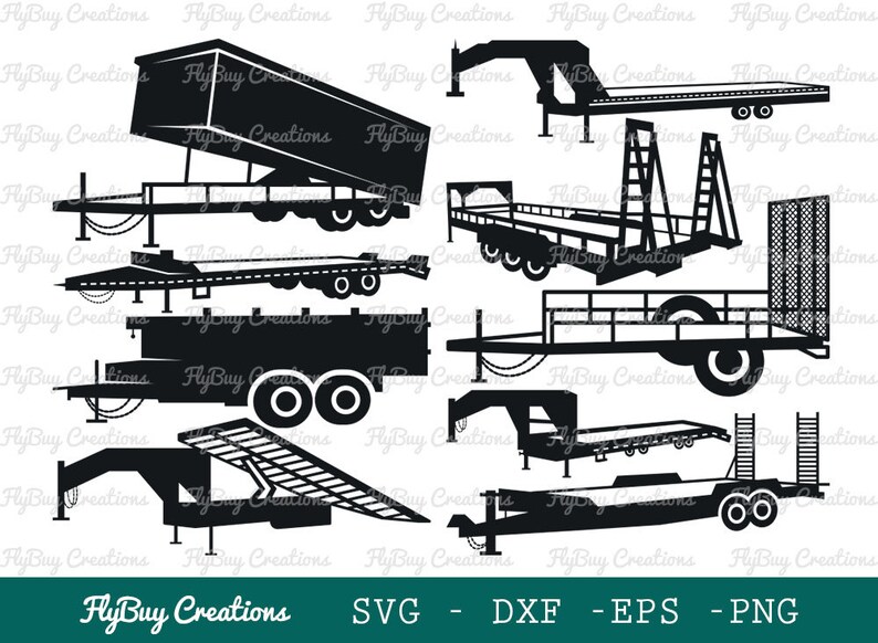 Big Tex Trailers SVG Silhouette Cut File Bundle - Etsy