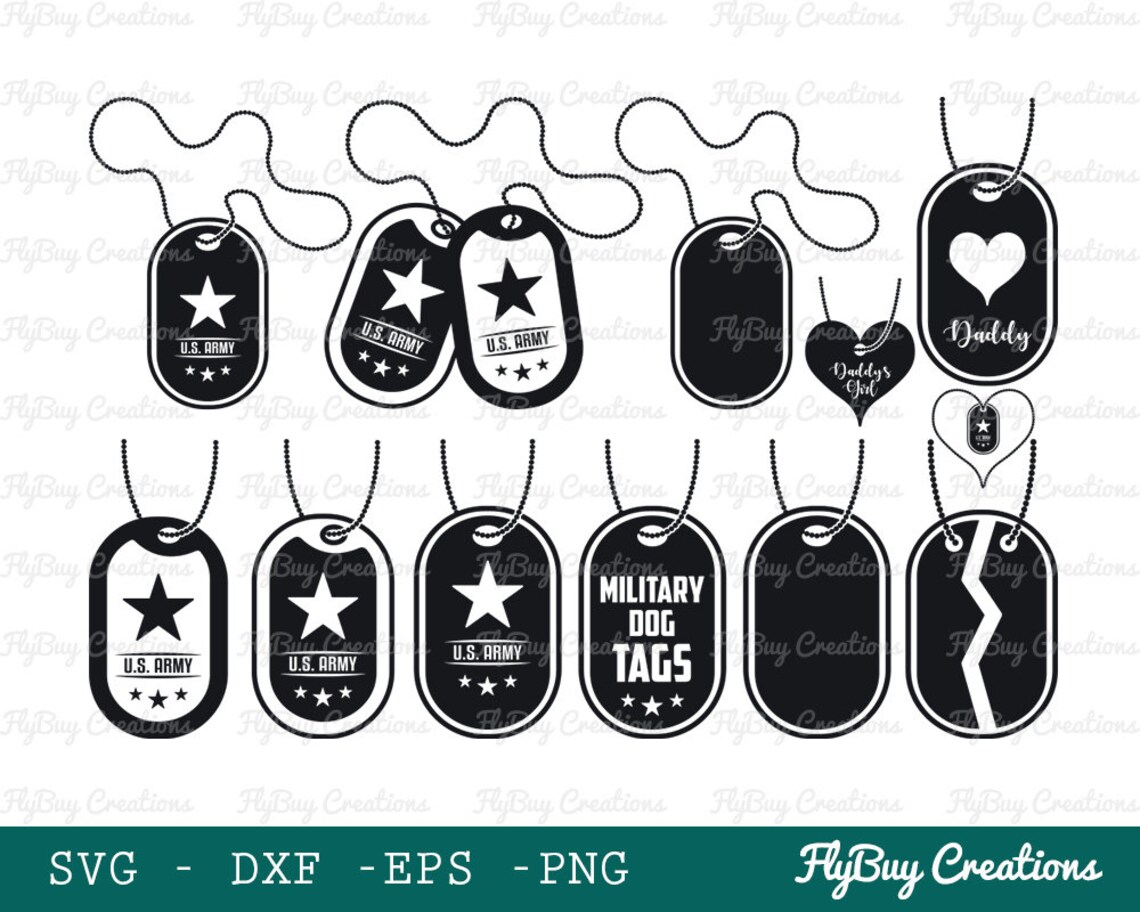 Military Dog Tags Svg US Army Dog Tags Svg US Army Svg Military Tags ...