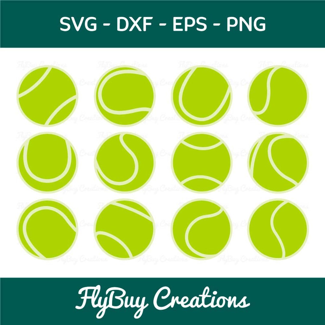 Tennis Ball Svg-sports Ball Clipart Cut File Bundle - Etsy
