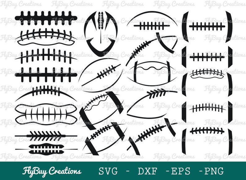 Football Laces Svg-football Stitches Silhouette Cut File Bundle - Etsy