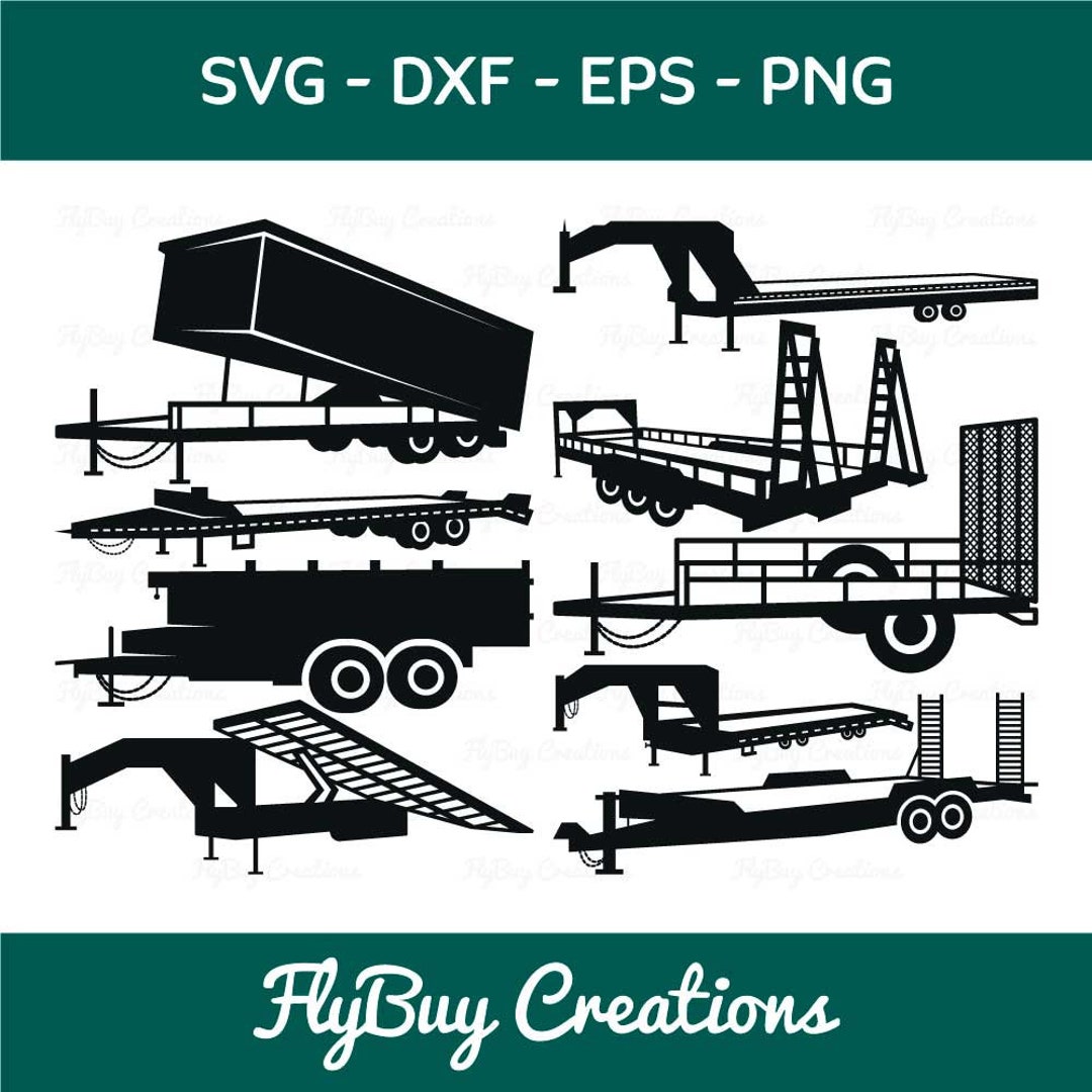 Big Tex Trailers SVG Silhouette Cut File Bundle - Etsy