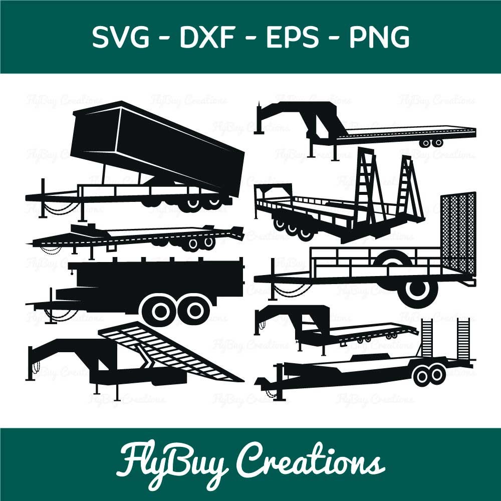 Big Tex Trailers SVG Silhouette Cut File Bundle - Etsy