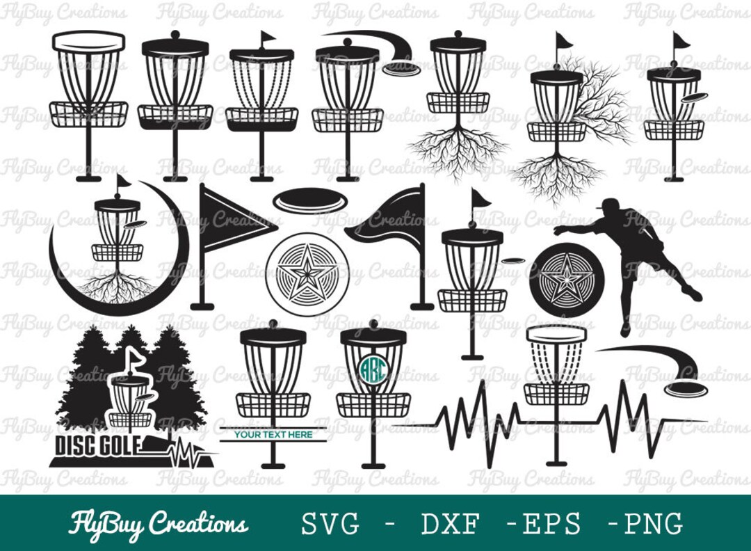 Disc Golf Bundle SVG Cut File Austin Disc Golf Sports Disc Golf Basket ...