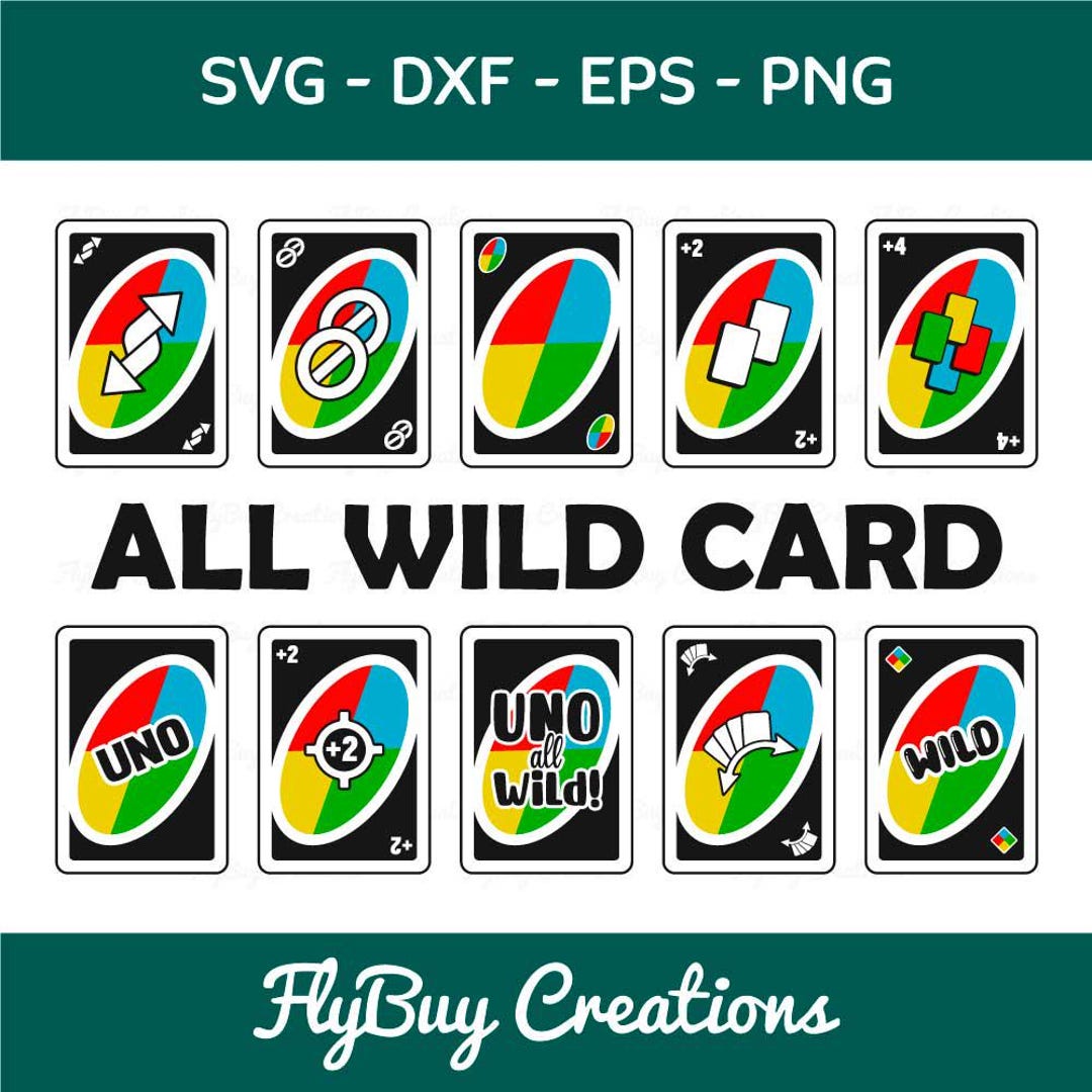 Wild Card UNO SVG Bundle Matching Card Game Silhouette Play Card Cut ...