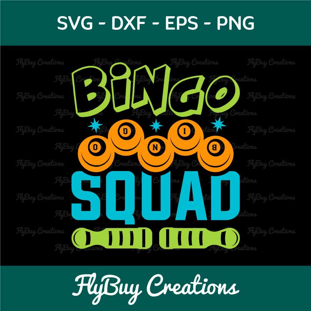 Bingo Squad SVG Bingo Games Bingo Gift Crazy Bingo Lover Tshirt Bundle ...