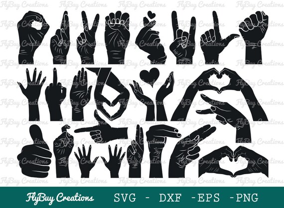 Hand Sign SVG Bundle Hand Right Sign Ok Sign Peace Hand - Etsy