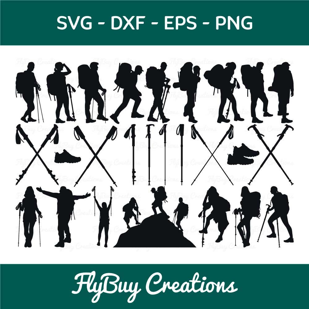 Hiking SVG Cut File Hike Girl Svg Female Hiker Svg Man Hiking Hiking ...