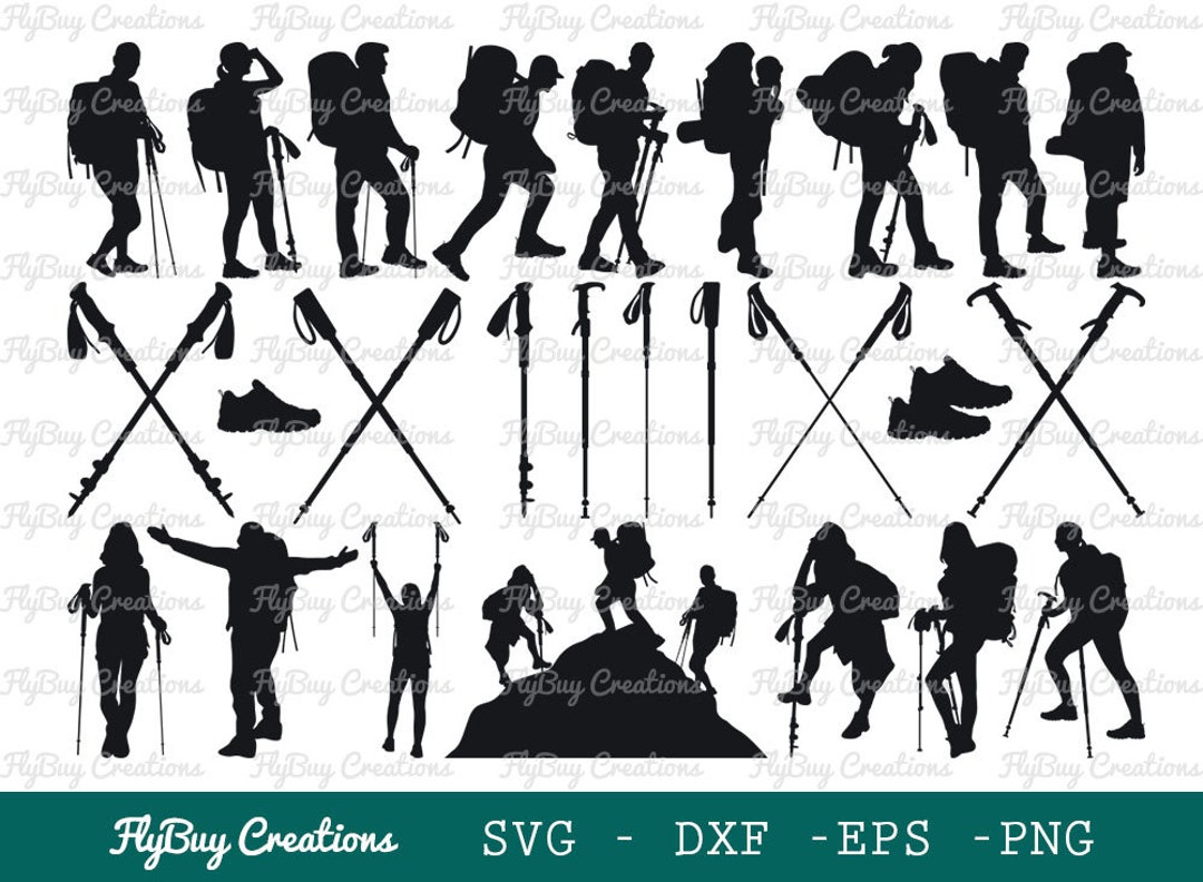 Hiking SVG Cut File Hike Girl Svg Female Hiker Svg Man Hiking Hiking ...