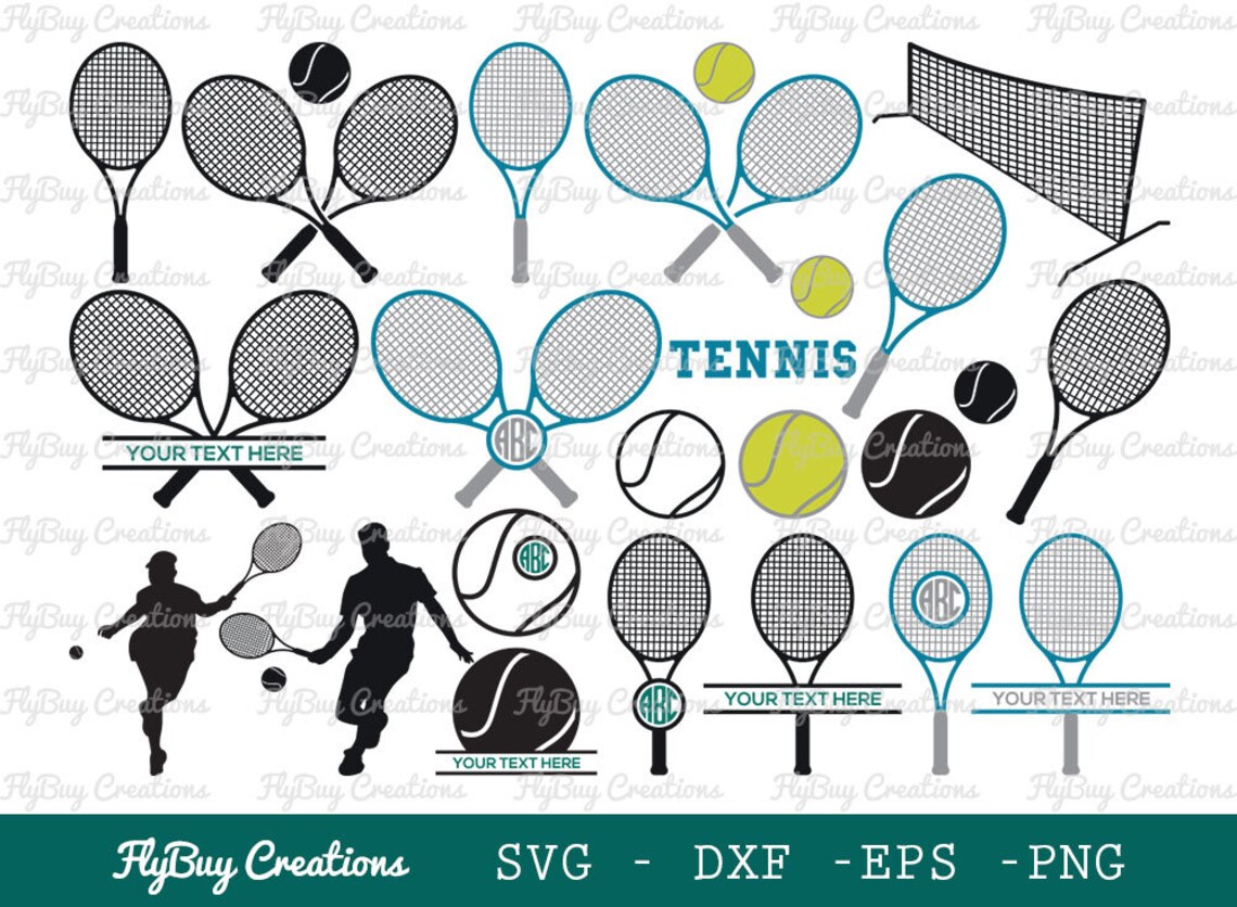 Tennis SVG Cut File Sports Ball Svg Racket Svg Tennis Bat Tennis Ball ...