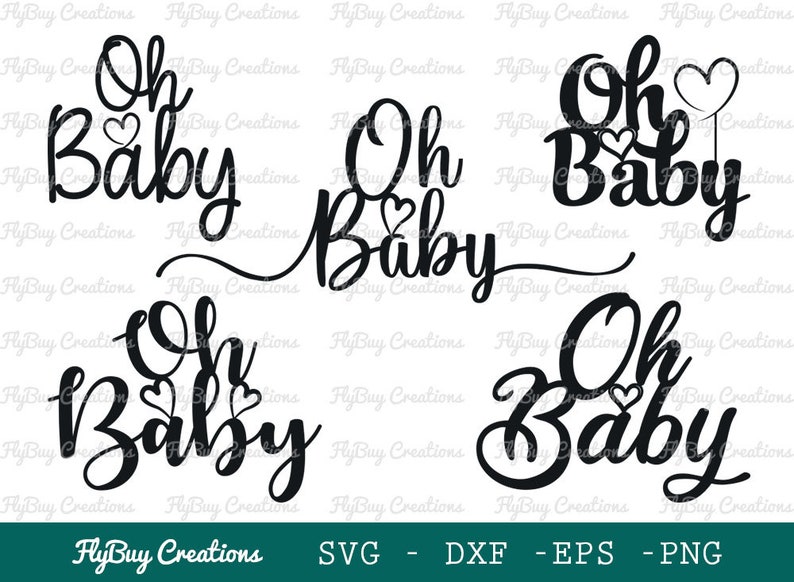 Oh Baby Topper SVG Bundle Oh Baby Svg Topper Baby Shower Cake Topper ...