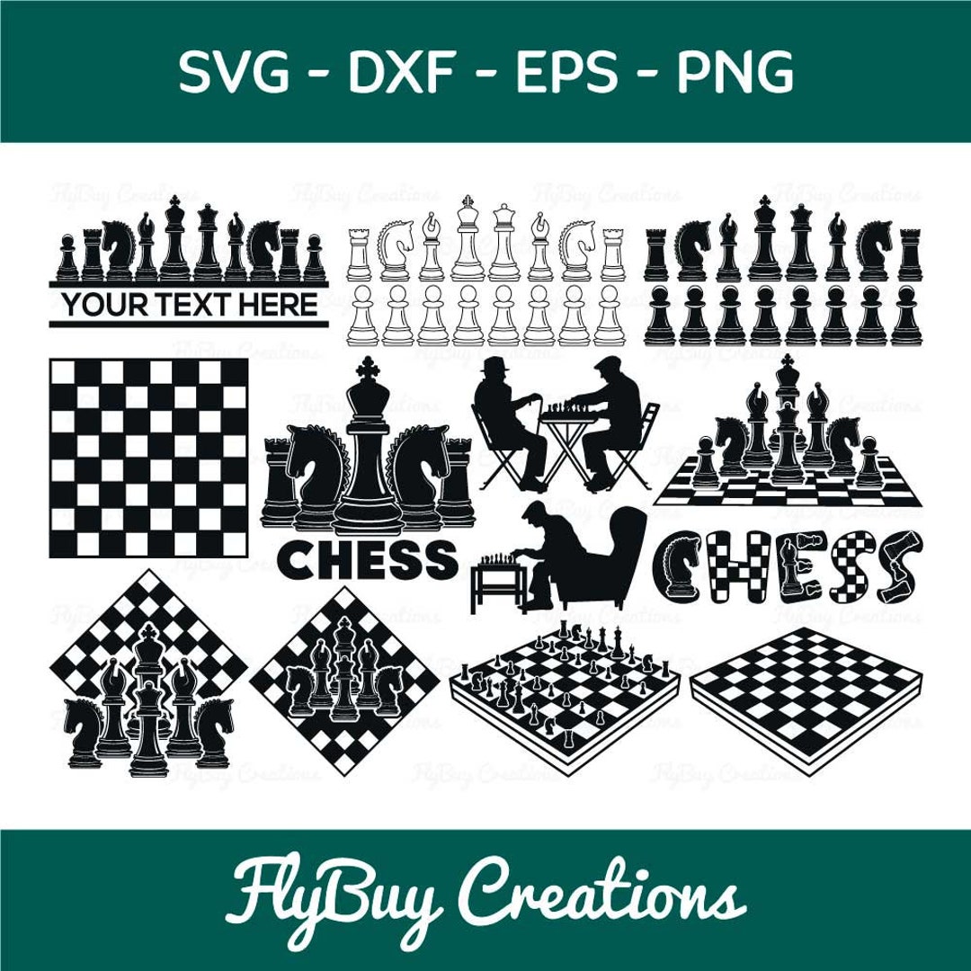 Chess Pieces Svg-chess Board Silhouette Cut File Bundle - Etsy