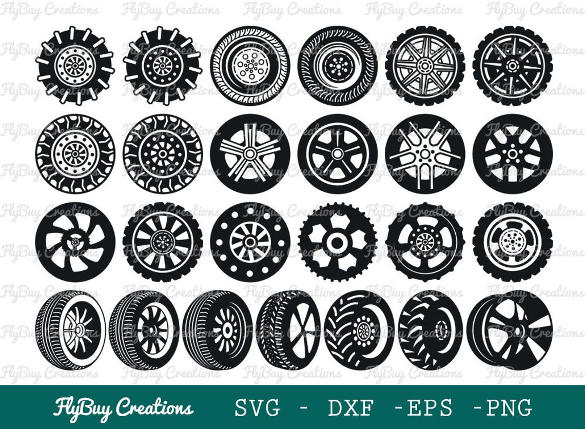 Wheel SVG Bundle-tire Svg-car Wheel Svg-truck Wheel Svg-wheel Rim Svg ...