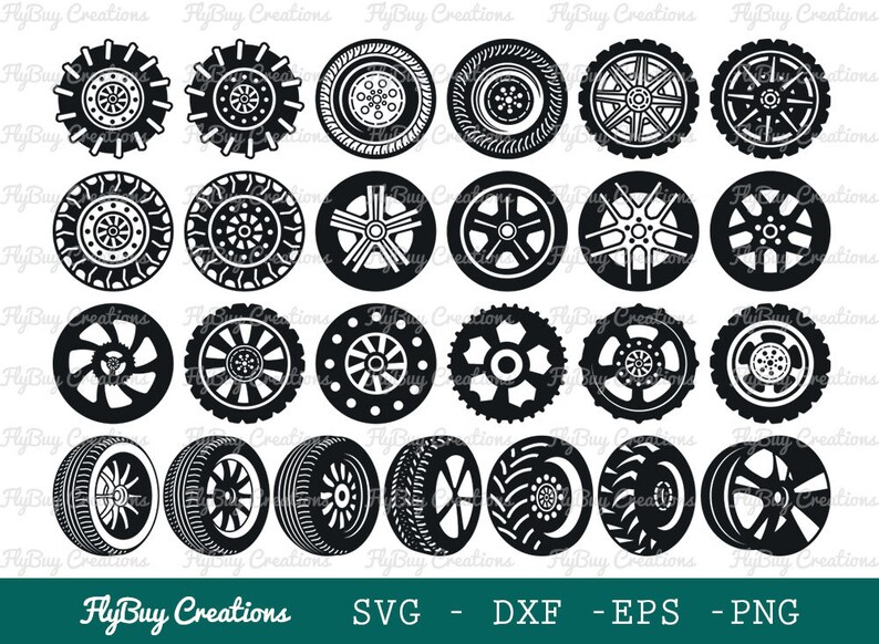 Wheel SVG Bundle-tire Svg-car Wheel Svg-truck Wheel Svg-wheel Rim Svg ...