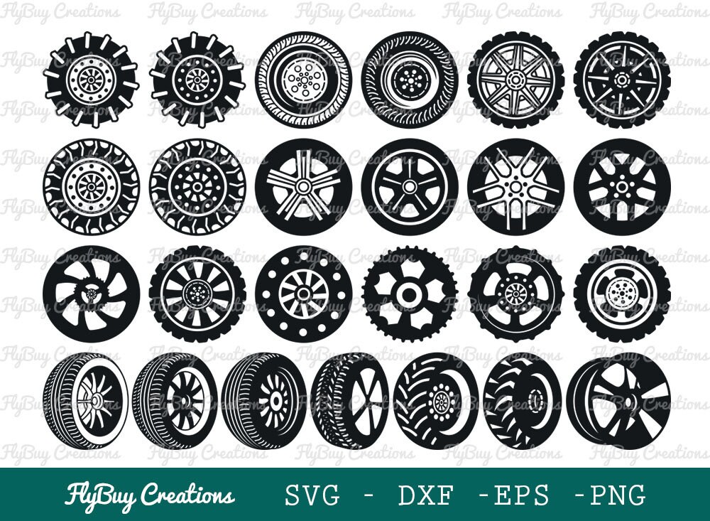 Wheel SVG Bundle-tire Svg-car Wheel Svg-truck Wheel Svg-wheel Rim Svg ...