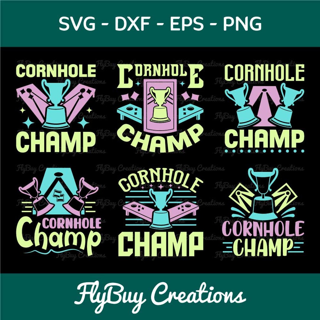 Cornhole Champ SVG Cornhole Game Tshirt Bundle Cornhole Quote Design ...