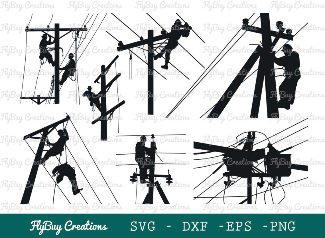 Lineman SVG Bundle, Line Worker, Electrician, Utility Lineman , Lineman ...