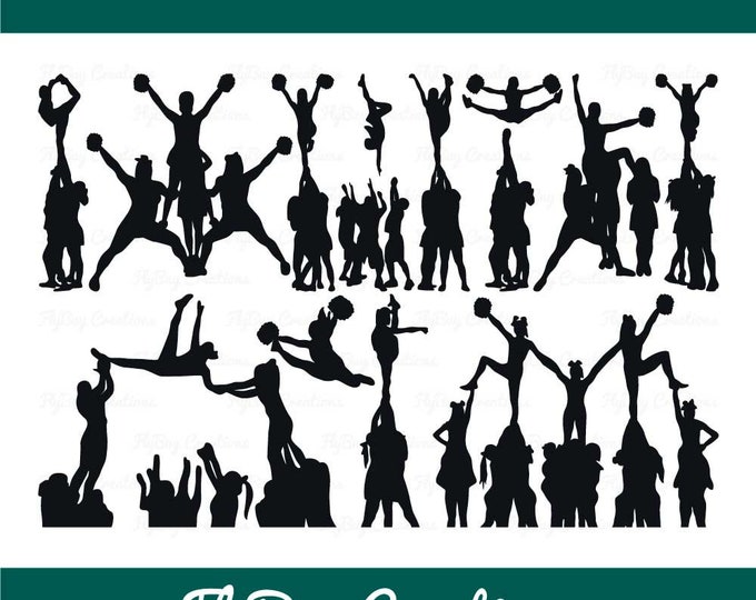 Cheer Stunt SVG Bundle , Cheer Life Svg , Cheerleading Svg , Cheer Team ...