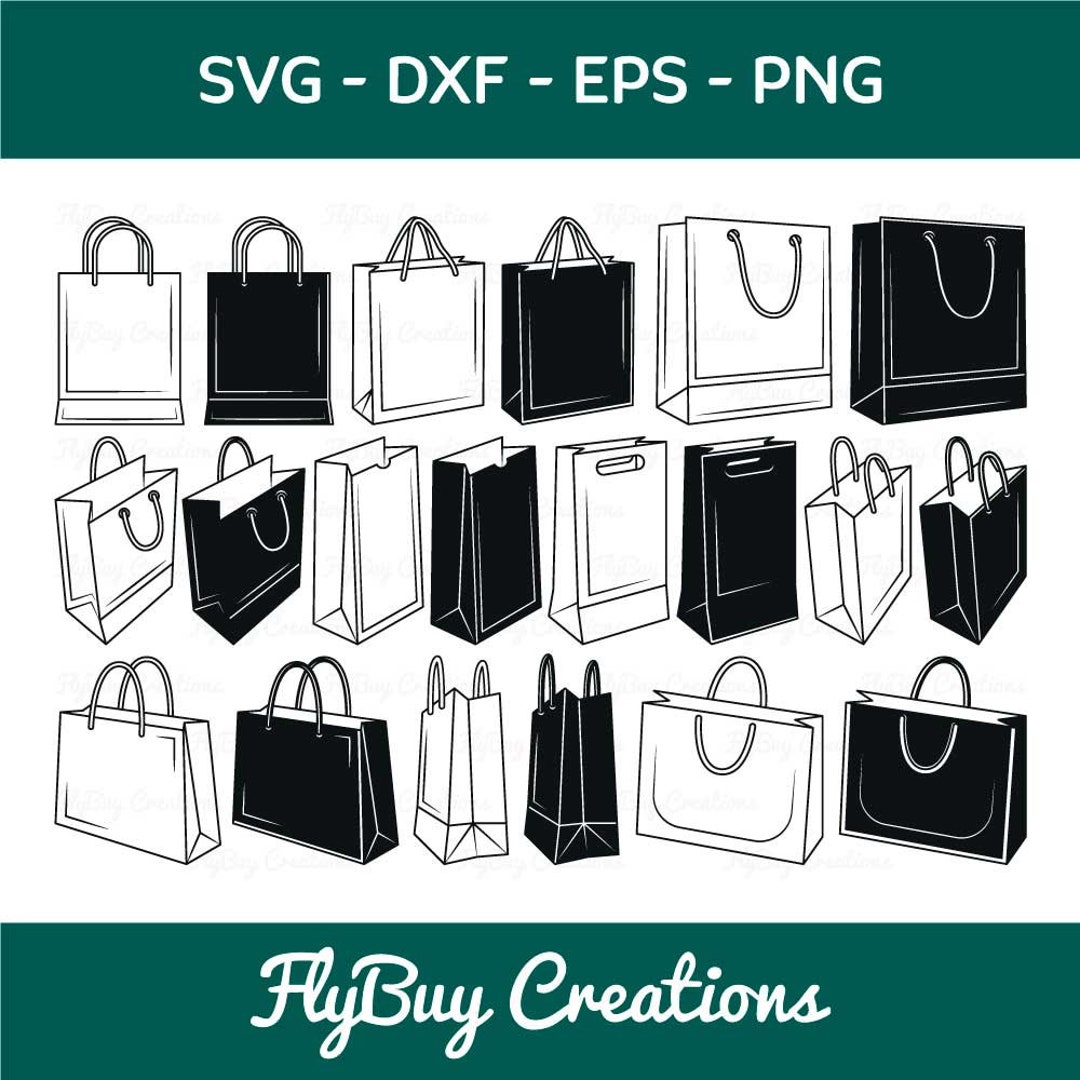 Shoping Bag Svg-paper Bag Silhouette Cut File Bundle - Etsy
