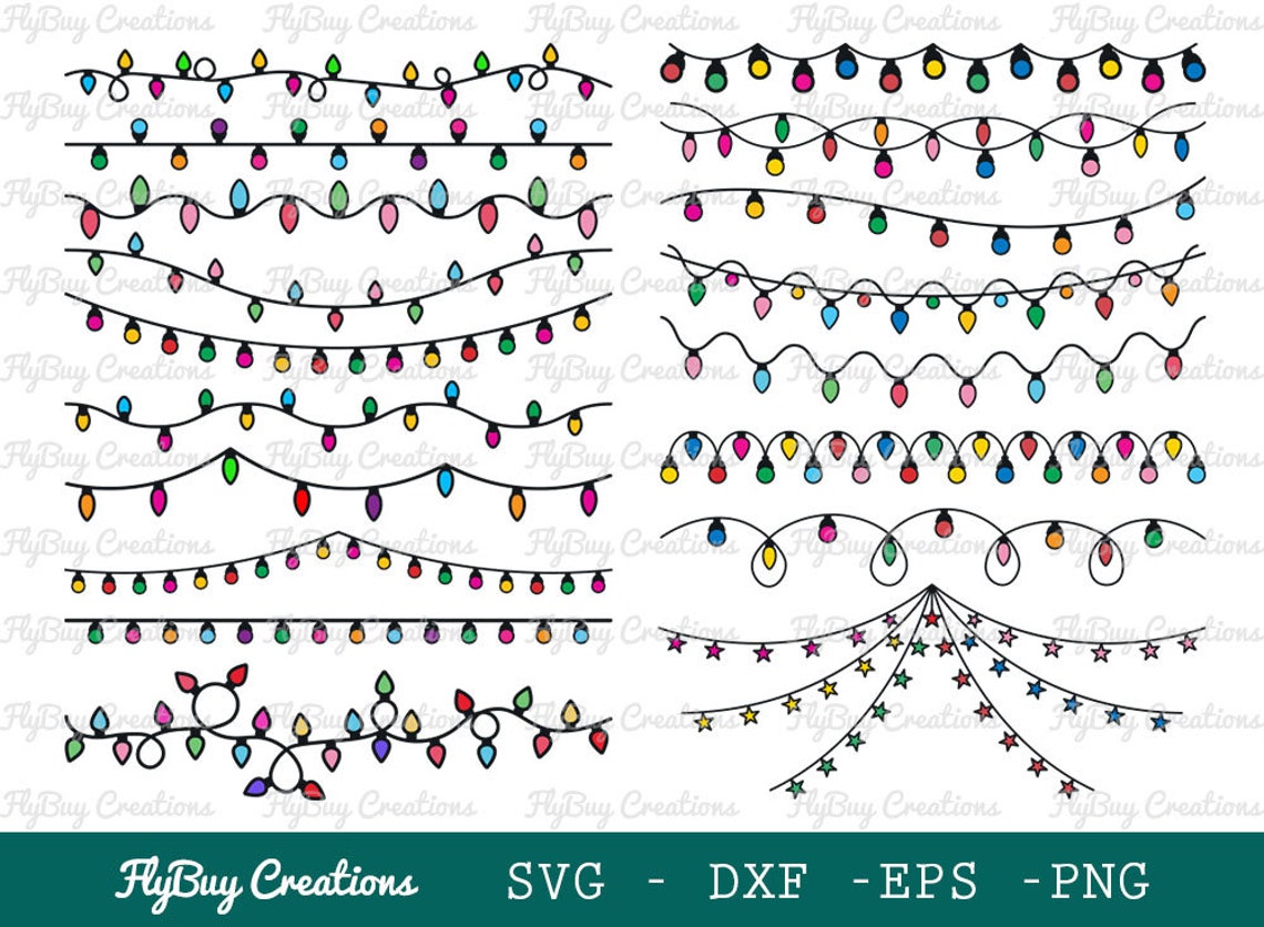 Lights SVG Bundle, Colorful Lights Svg, String Lights Svg, Holiday ...