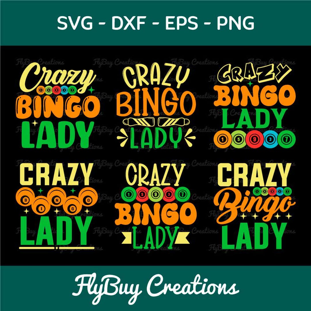 Crazy Bingo Lady SVG Bingo Games Bingo Gift Crazy Bingo Lover Tshirt ...