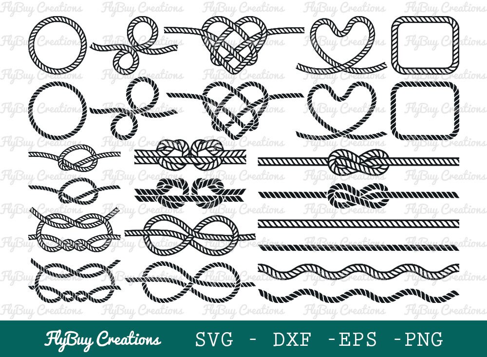 Rope Knot Silhouette Bundle Nautical Knot SVG Boat Knots - Etsy