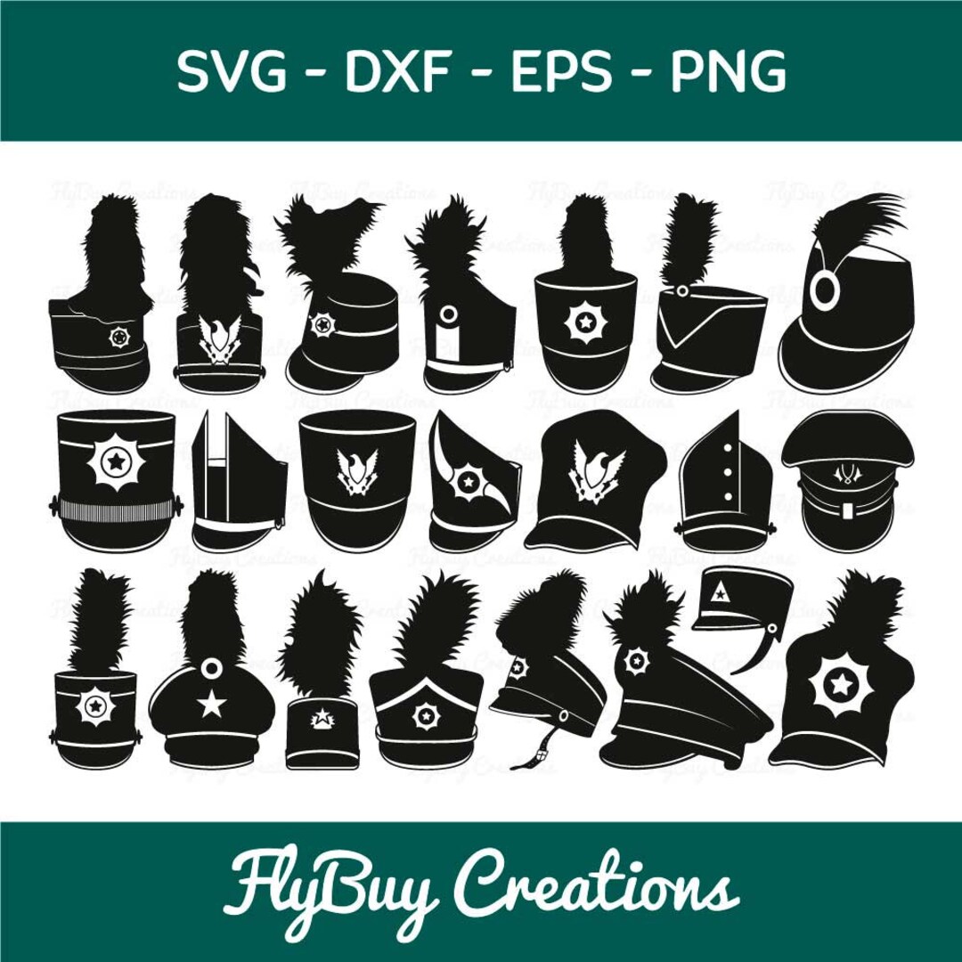 Marching Band Hat Svg-hat Band Silhouette Cut File Bundle - Etsy