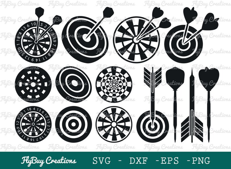 Dart SVG Bundle, Dartboard Svg, Target Svg, Shooting Target Svg, Dart ...