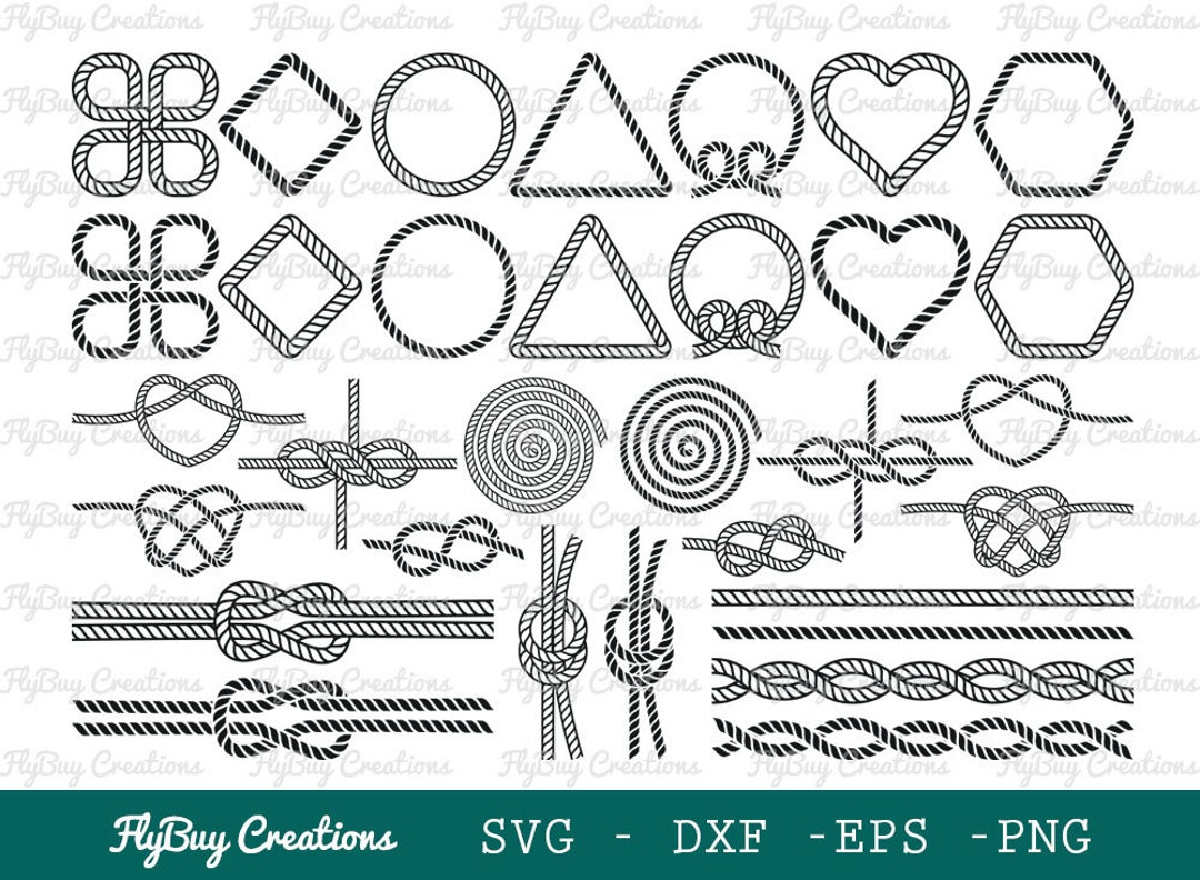 Rope Knot Svg-anchor Rope Silhouette Cut File Bundle - Etsy