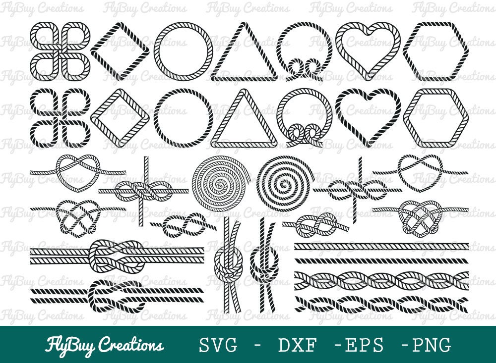 Rope Knot Svg-anchor Rope Silhouette Cut File Bundle - Etsy