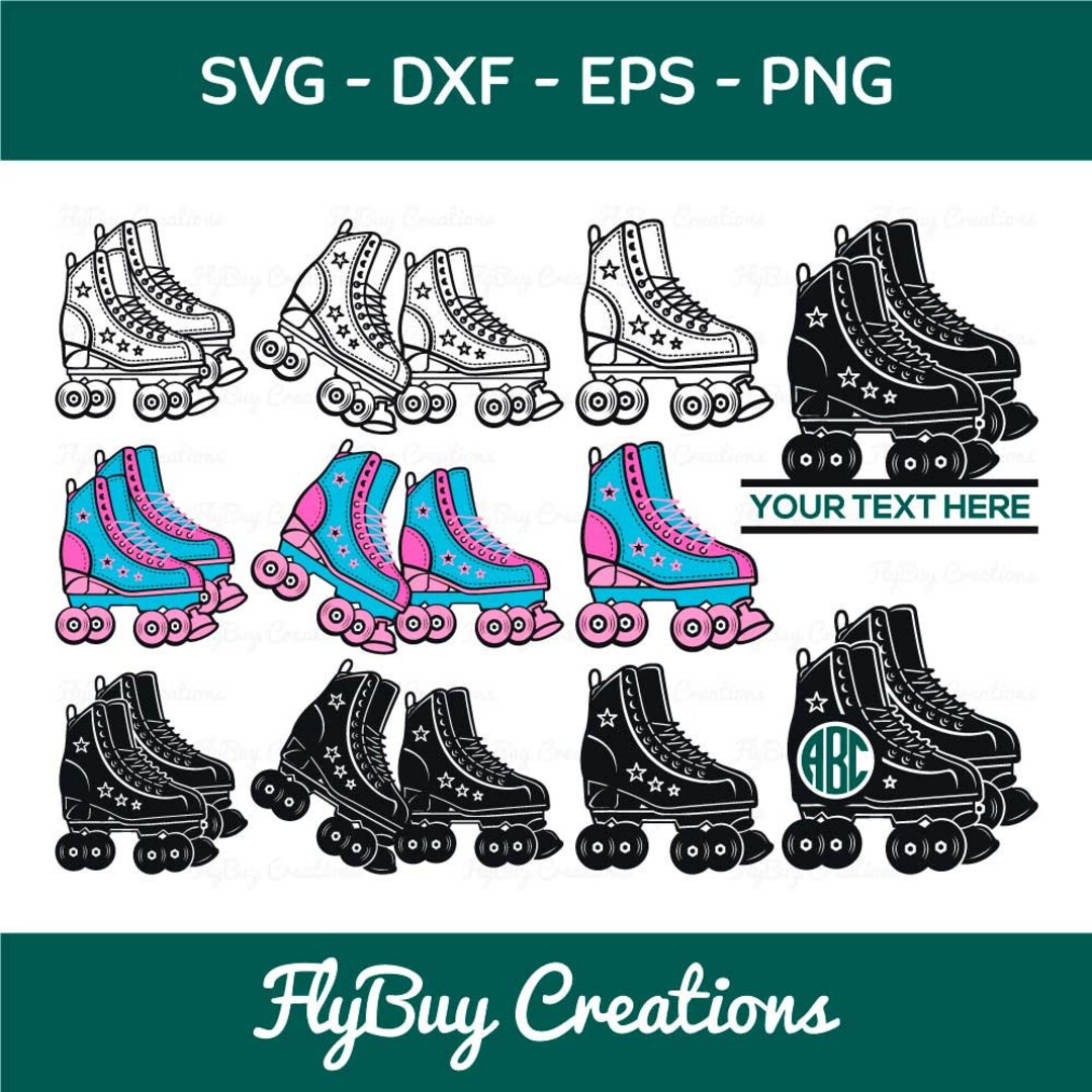 Roller Skating Bundle Svg | Roller Derby Svg | Retro Roller Skates Svg ...