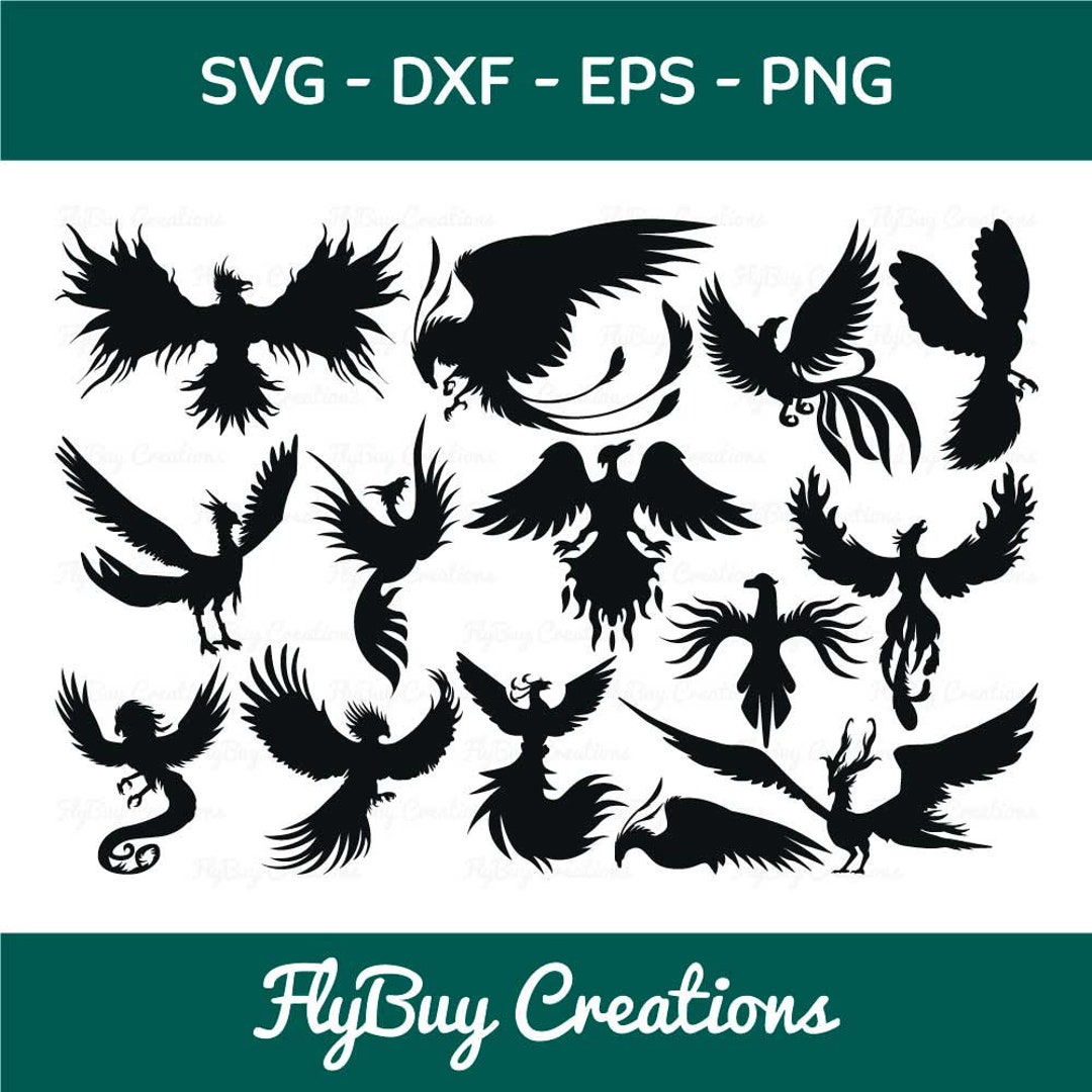Phoenix SVG Bundle, Phoenix Wings Svg, Phoenix Rising Svg, Phoenix Bird ...
