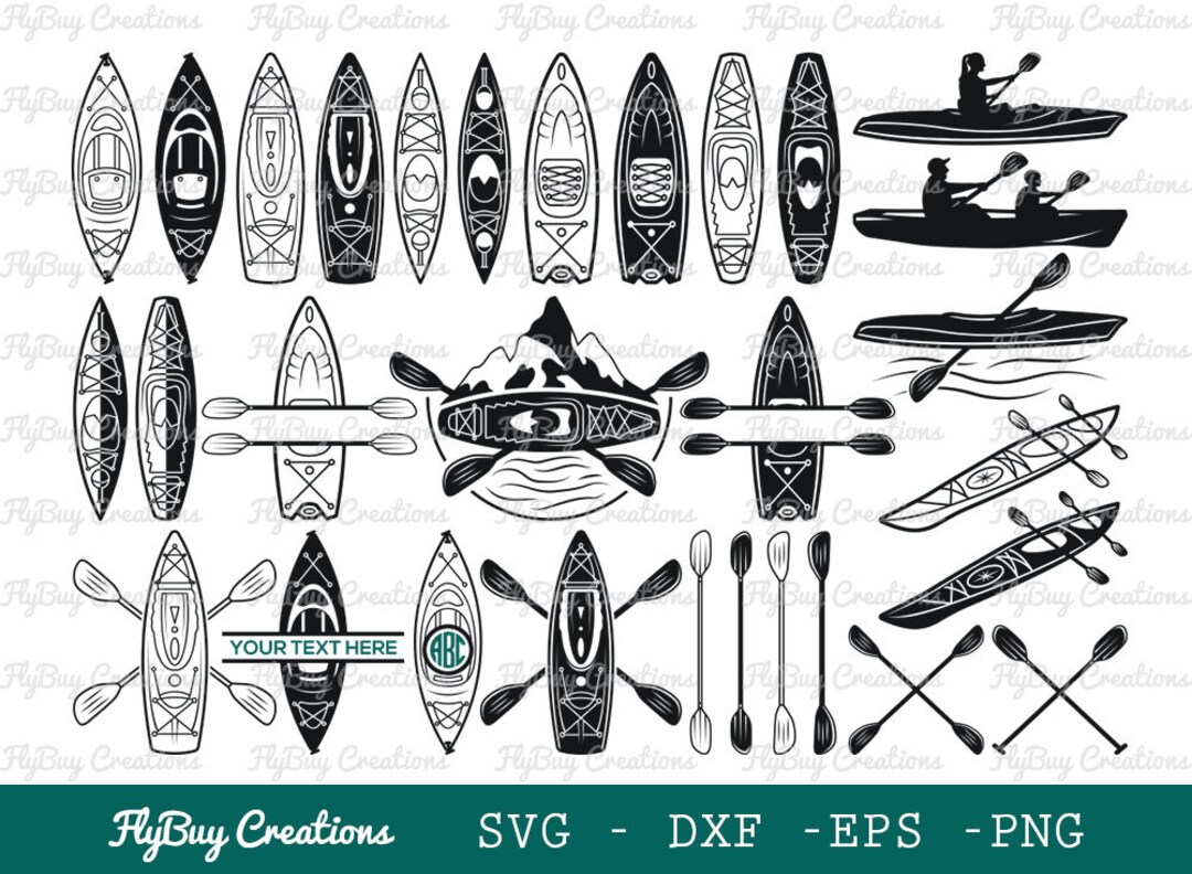 Kayak Svg-canoe Silhouette Cut File Bundle - Etsy