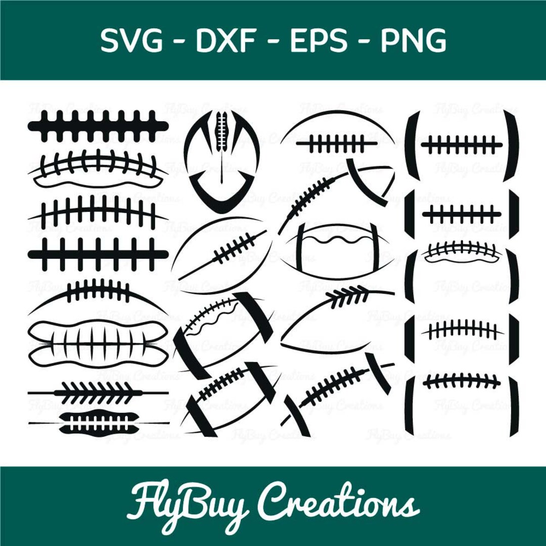 Football Laces Svg-football Stitches Silhouette Cut File Bundle - Etsy