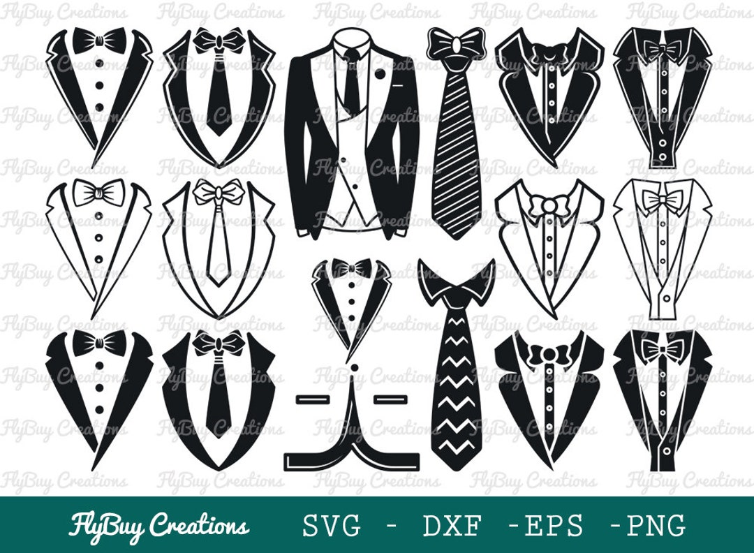 Tuxedo SVG Bundle Tie Svg Suit Svg Neck Svg Coat Svg Bow - Etsy Australia