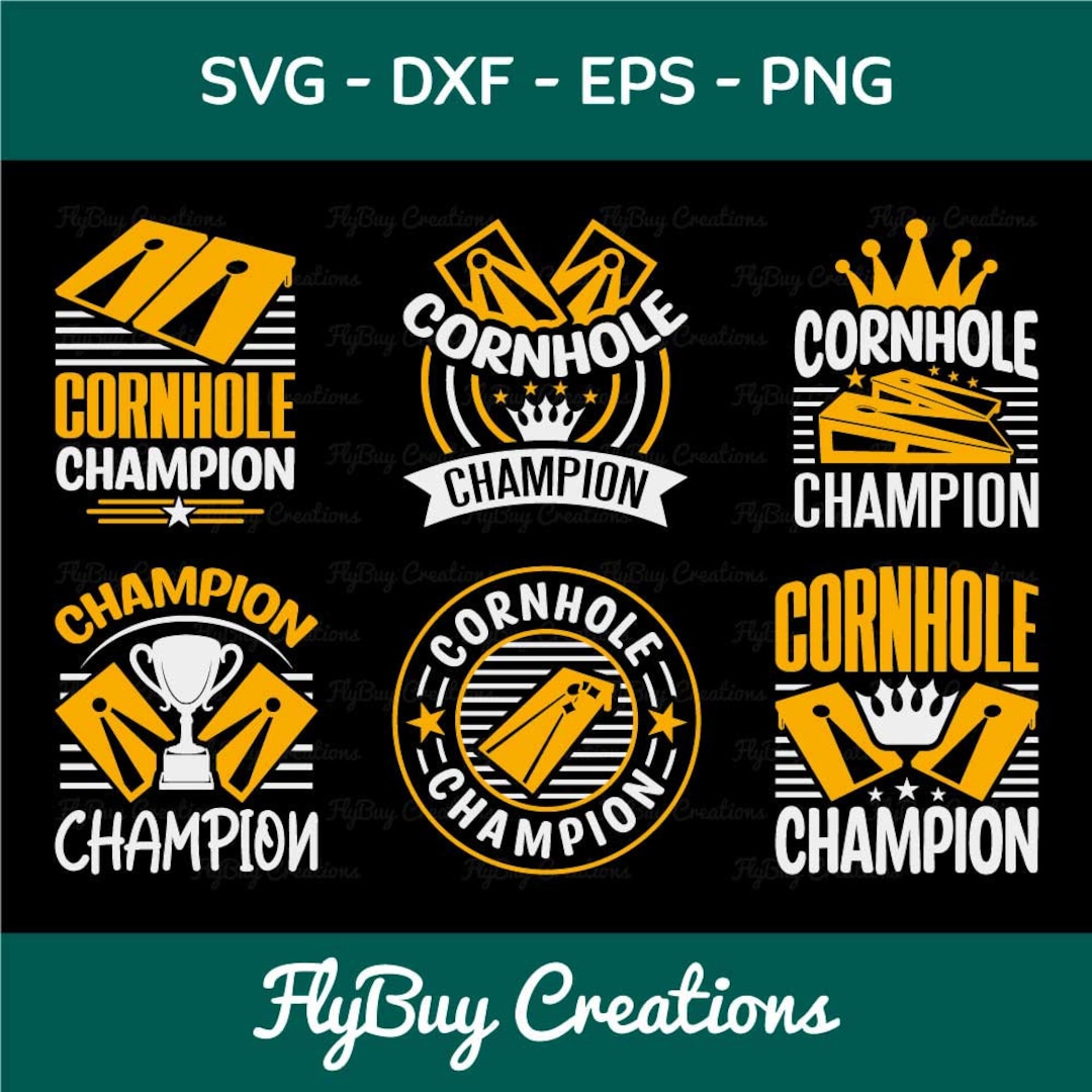 Cornhole Champion SVG Cornhole Game Tshirt Bundle Cornhole Quote Design ...
