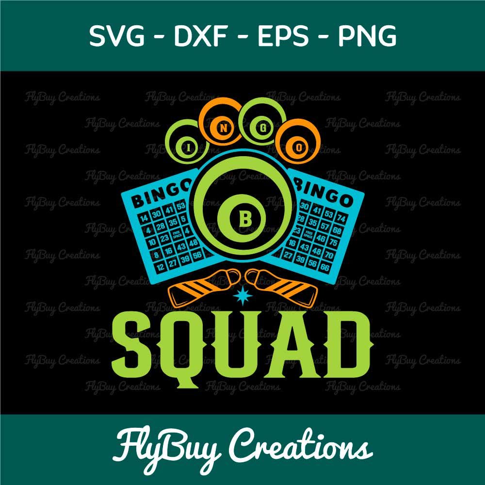 Bingo Squad SVG Bingo Games Bingo Gift Crazy Bingo Lover Tshirt Bundle ...