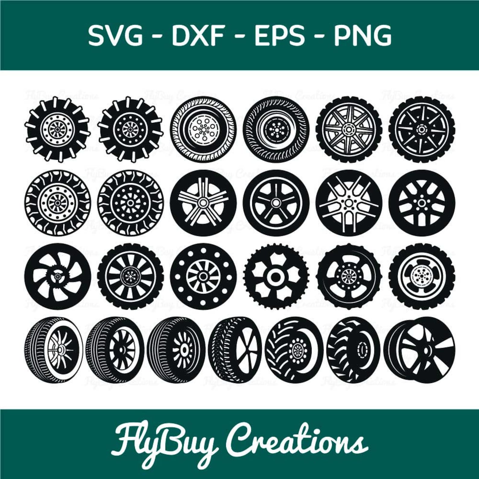 Wheel SVG Bundle-tire Svg-car Wheel Svg-truck Wheel Svg-wheel Rim Svg ...