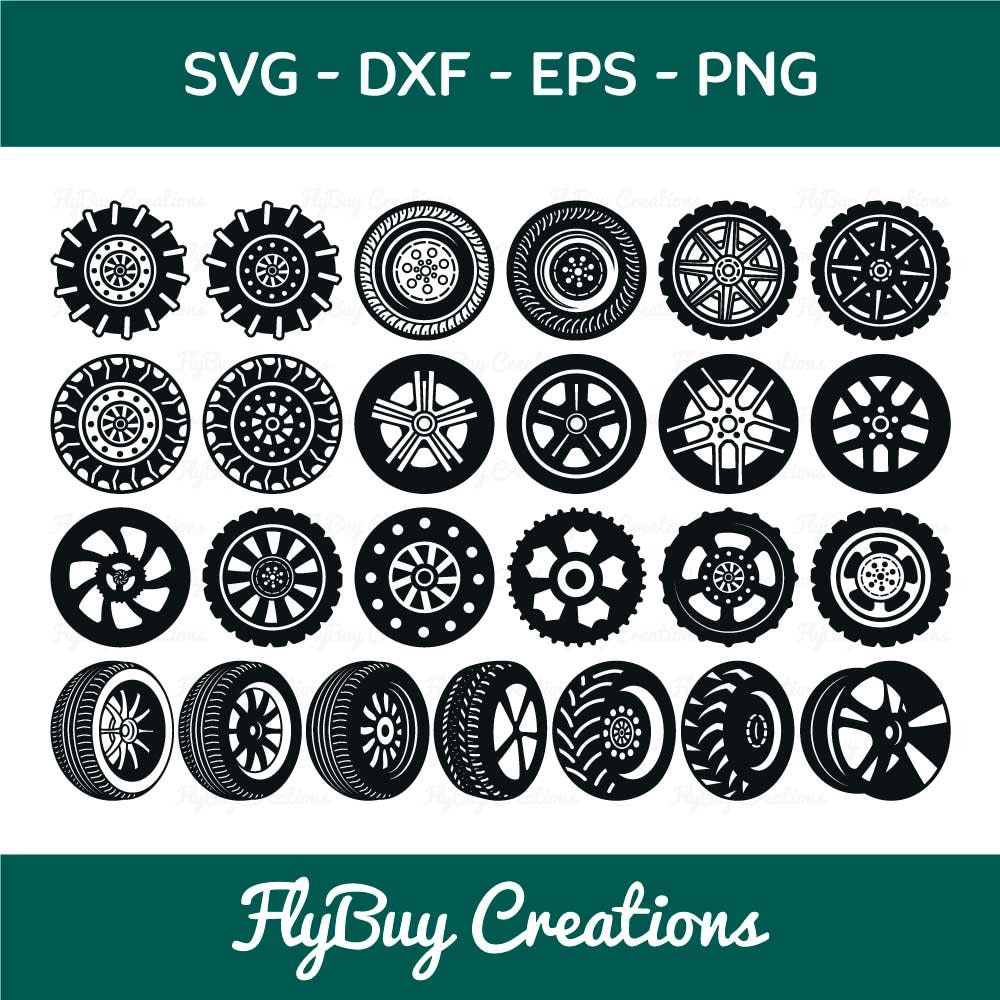 Wheel SVG Bundle-tire Svg-car Wheel Svg-truck Wheel Svg-wheel Rim Svg ...