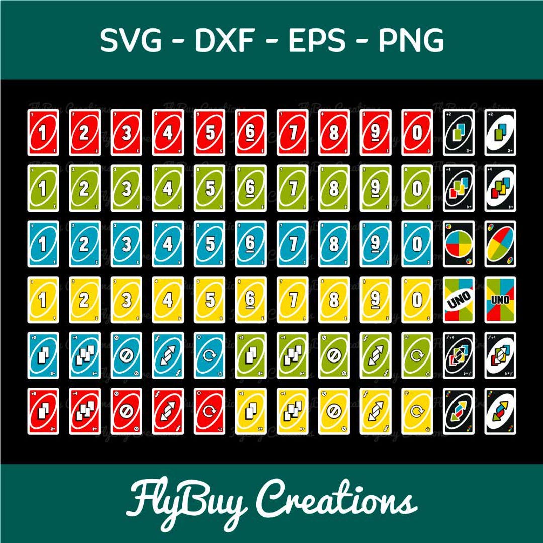 Uno Cards SVG Bundle Card Game Clipart Play Card Cut File Bundle - Etsy ...