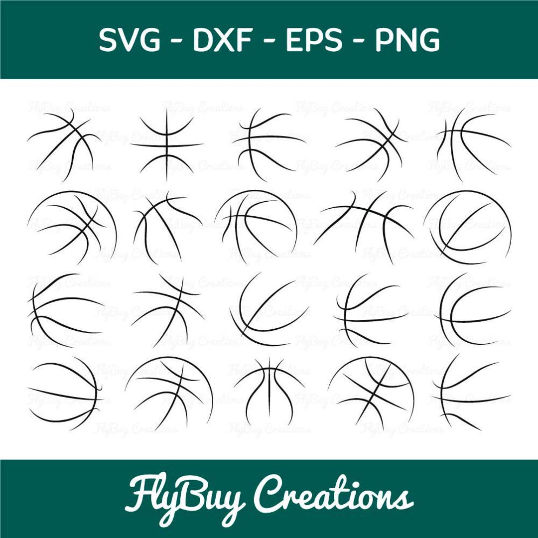 Basketball Laces SVG Bundle Basketball Stitches Sports Ball Silhouette ...